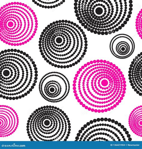 Abstract Seamless Pattern Of Concentric Circles Stock Vector