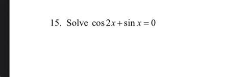 solved cos2x sinx 0