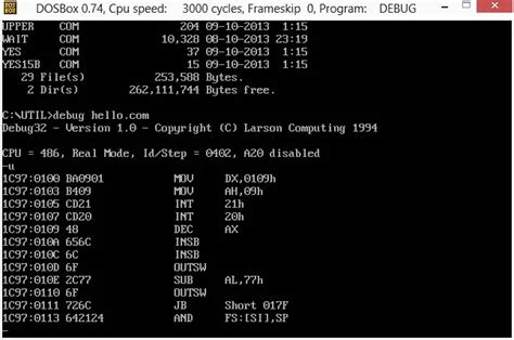 lost era dosbox an x86 emulator with dos hello world assembly com algorithms blockchain