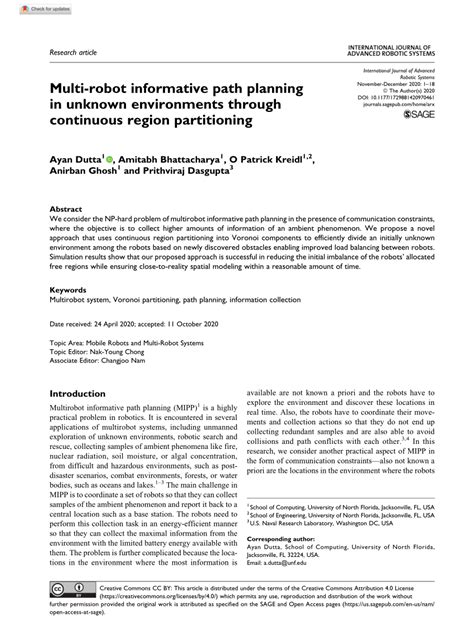 pdf multi robot informative path planning in unknown environments through continuous region