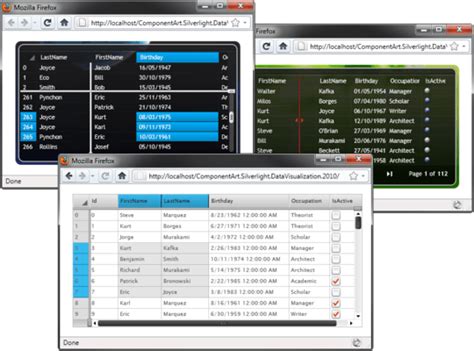 componentart gridview for silverlight downloads