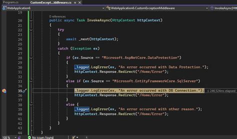 Asp Net Core Unhandled Database Error Not Showing Error Page Stack