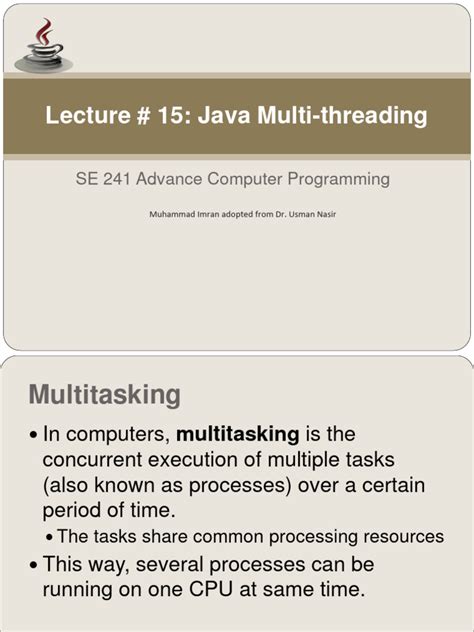 lecture 15 java multithreading pdf process computing thread computing