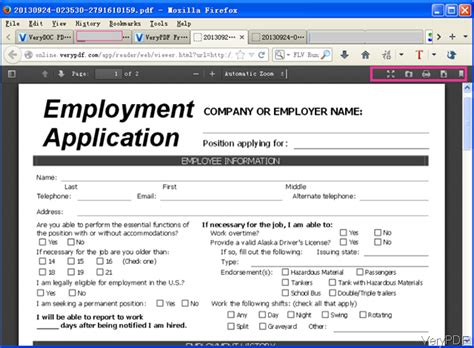 how to fill job application form easily verypdf knowledge base