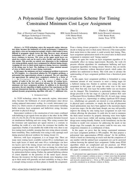 pdf a fully polynomial time approximation scheme for timing constrained minimum cost layer