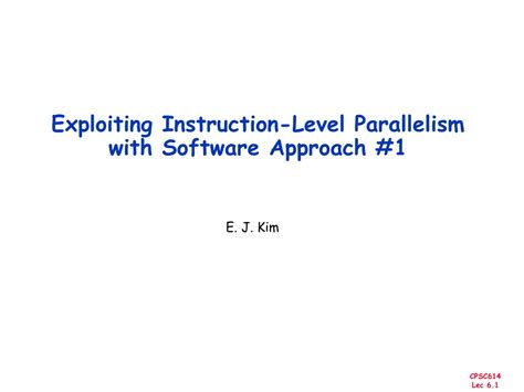 ppt exploiting instruction level parallelism with software approach 1 powerpoint presentation