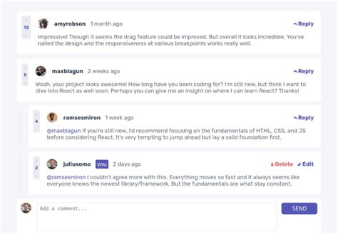 frontend mentor interactive comments section coding challenge solution