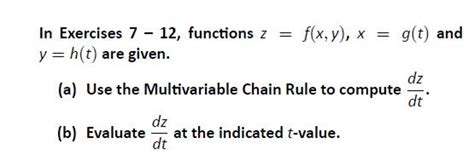 solved f x y x g t and in exercises 7 12 functions z y