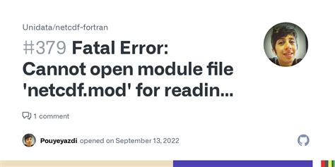 Fatal Error Cannot Open Module File Netcdf Mod For Reading At 1