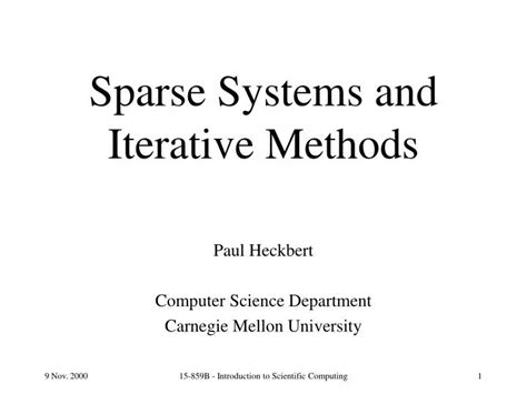 ppt sparse systems and iterative methods powerpoint presentation free download id 3079661