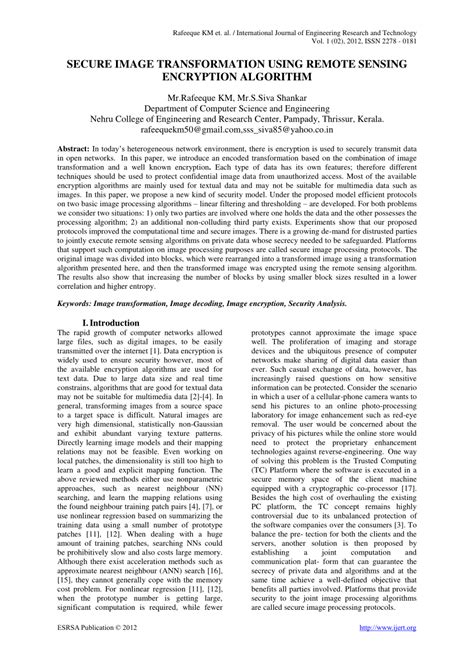 pdf secure image transformation using remote sensing encryption algorithm