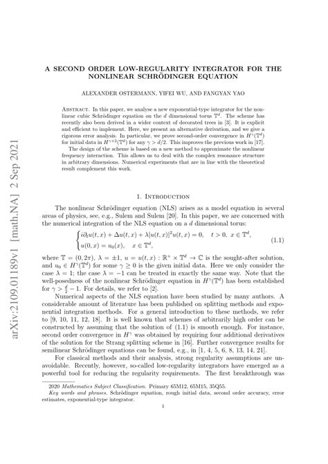 pdf a second order low regularity integrator for the nonlinear schr odinger equation