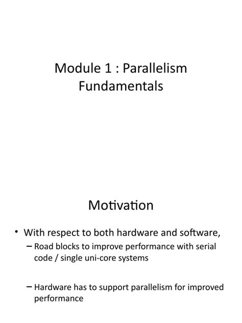 module 1 parallel and distributed computing pdf parallel computing multi core processor