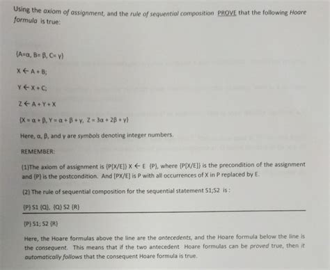 using the axiom of assign formula is true here