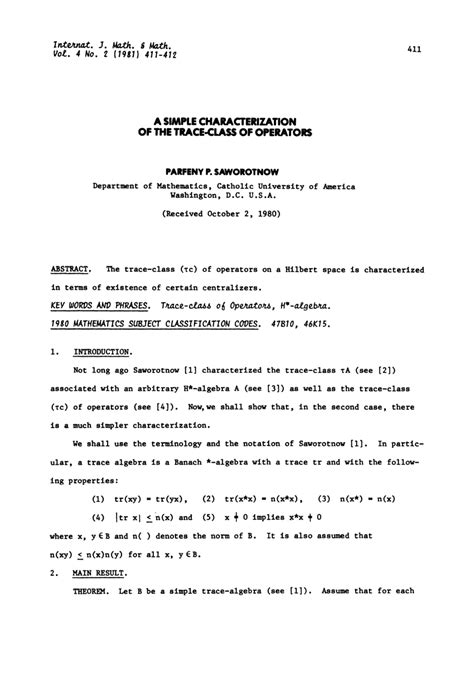 pdf a simple characterization of the trace class of operators