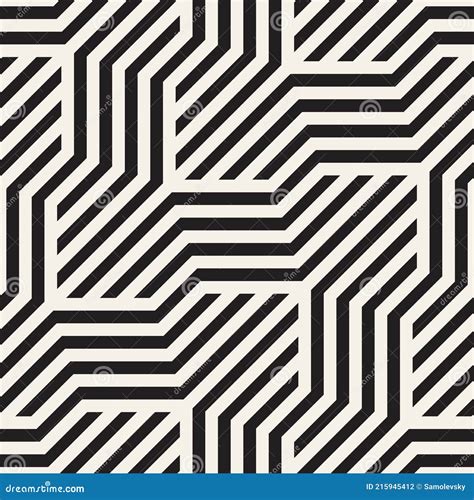 Vector Seamless Geometric Pattern Modern Interlaced Lines Abstract