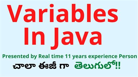 3 java variables in telugu java tutorial in telugu variables in java java in telugu youtube