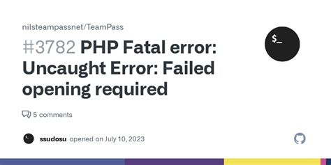 php fatal error uncaught error failed opening required · issue 3782 · nilsteampassnet