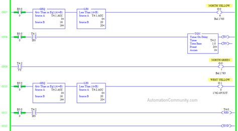 Simple Ladder Diagram For Traffic Light Control Logic Delay