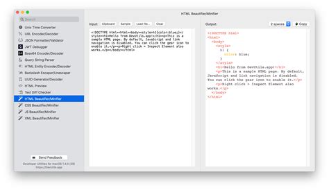 Github Devutilsapp Htmlbeautifier App Html Beautifier Formatter