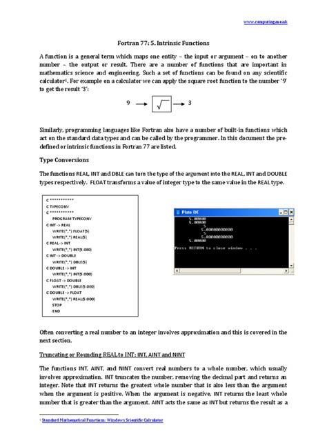 fortran 77 intrinsic functions pdf trigonometric functions sine