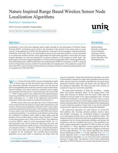 pdf nature inspired range based wireless sensor node localization algorithms