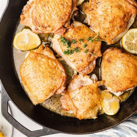 Oven Baked Lemon Chicken Thighs Bone In Or Boneless The Whole Cook