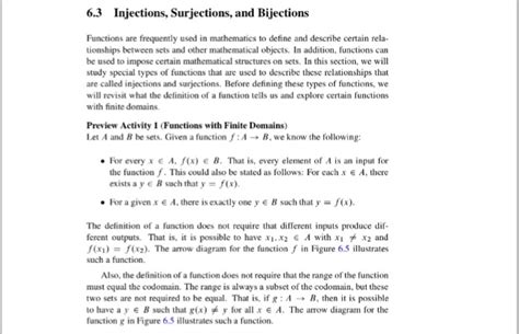 solved 6 3 injections surjections and bijections functions