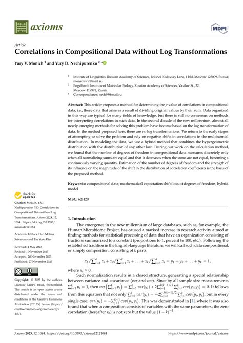 pdf correlations in compositional data without log transformations