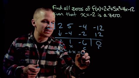 find remaining zeros of a polynomial give a zero using synthetic division and factoring youtube