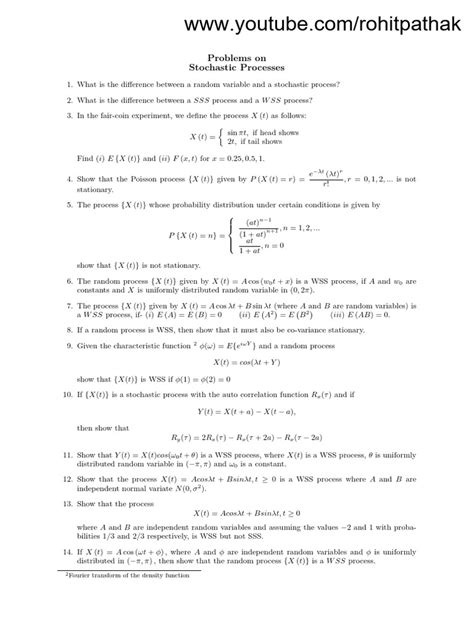 problems on stochastic processes pdf stochastic process autocorrelation