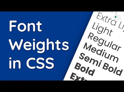 Font Weights Explained In CSS YouTube