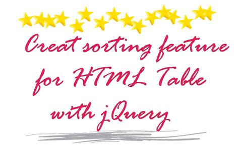 How To Sort HTML Table With JQuery