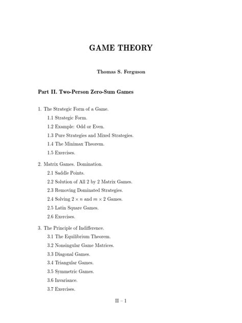game theory pdf game theory matrix mathematics