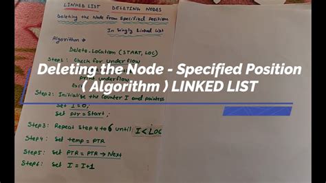 Delete A Node From Specific Position Singly Linked List Algorithm Data Structure Cse