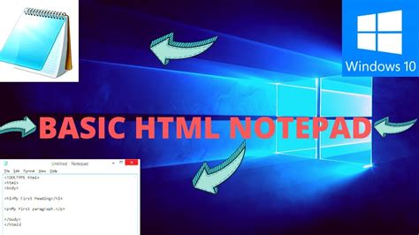 how to create basic html in notepad youtube