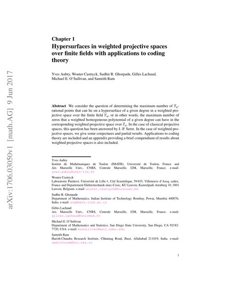 pdf hypersurfaces in weighted projective spaces over finite fields with applications to coding