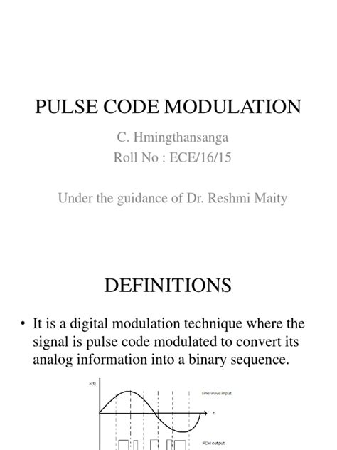 pulse code modulation c hmingthansanga roll no ece 16 15 pdf sampling signal processing