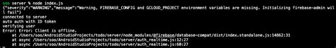 node js firebase functions error client is offline stack overflow