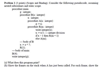 solved problem 1 3 points scopes and binding conside