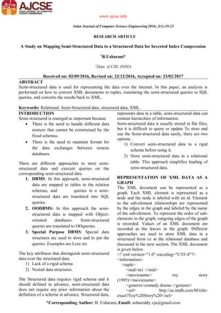 A Study On Mapping Semi Structured Data To A Structured Data For