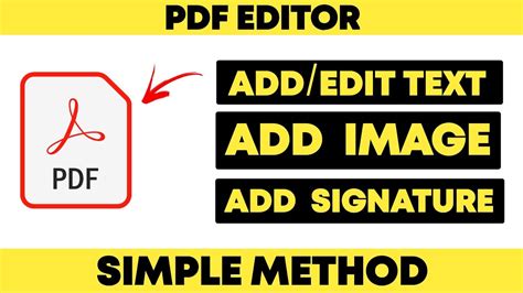how to edit a pdf file add text and image in pdf youtube