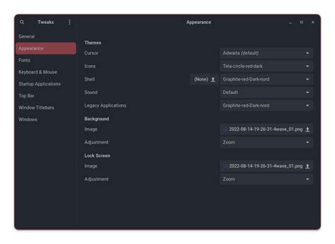 Arch Linux Gnome Tweaks Not Showing Applications Dropdown In The