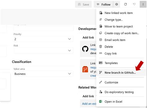 membuat cabang di repositori github dari item kerja microsoft learn