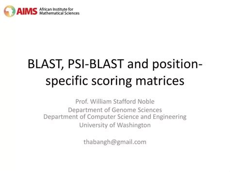 ppt blast psi blast and position specific scoring matrices powerpoint presentation id 3063176