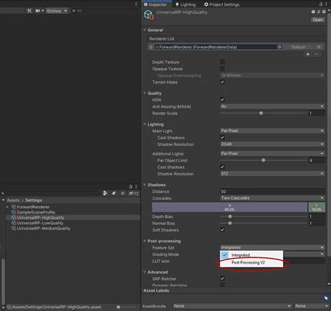 2019 3 URP Post Processing Not Working Volumes Questions