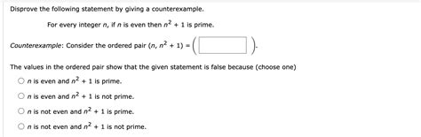 solved disprove the following statement by giving a