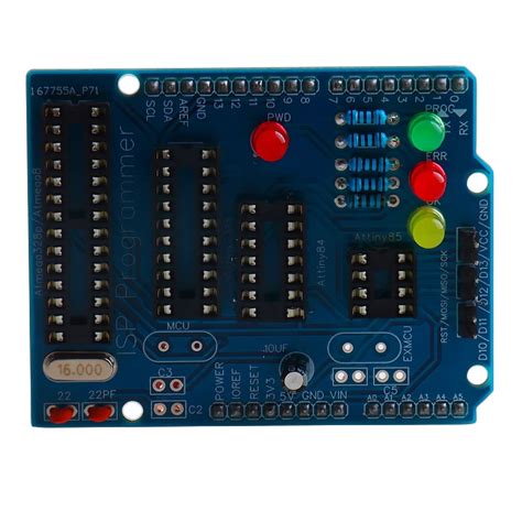 attiny13a attiny84 attiny85 attiny2313 atmega328p avr isp programming board soldering kit for