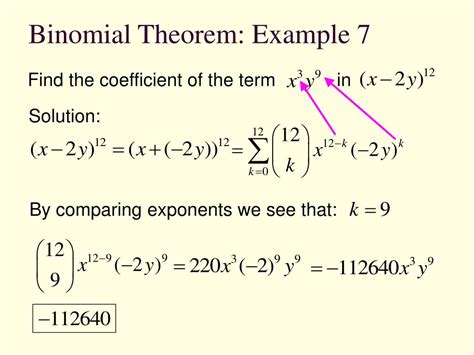 formula of binomial theorem