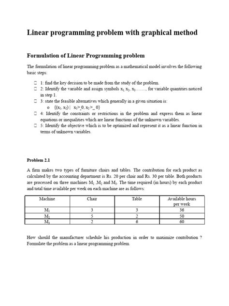 linear programming problem formulation with graphical method with copy pdf linear